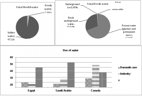Task 1 - Combination Pie Charts and Column Graph-Global Water ...