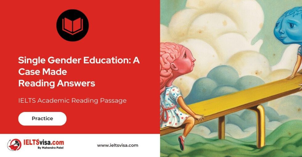 Single Gender Education IELTS Reading Answers